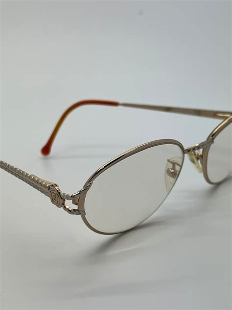 Rare Vintage Fendi Gold Palladium Plated Eyeglass Fra Gem
