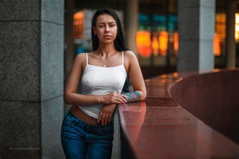 Wallpaper Mihail Gerasimov Women Portrait Pants Jeans See