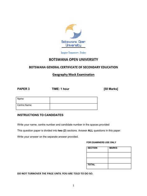 Bgcse Geography Paper 3 Pdf