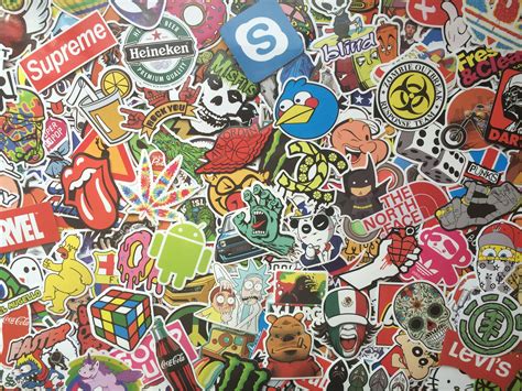 Un montón de pegatinas pegatinas al azar stickerbomb al Etsy