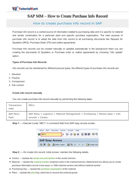 create purchase info record pdf information technology management