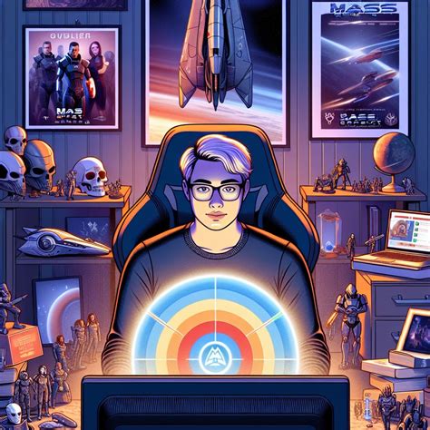 Digital Illustration Of Average Mass Effect Player In Action Ai Art