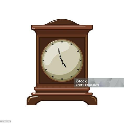 Gear Clock Vintage Cartoon Vector Illustration Stock Illustration