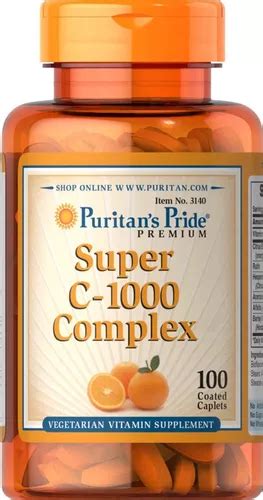 Puritans Pride Super C 1000 Complejo 100 Table Ptr Sabor Sin Sabor