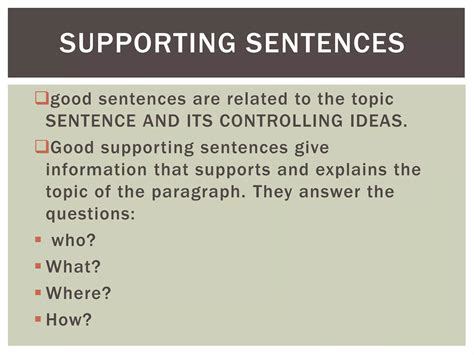 11 The Supporting Sentence Pptx Weather Science