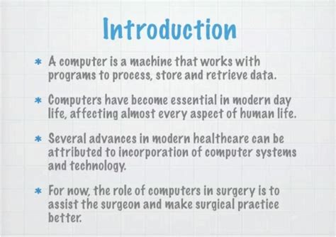 SOLUTION: Role of computers in surgery - Studypool