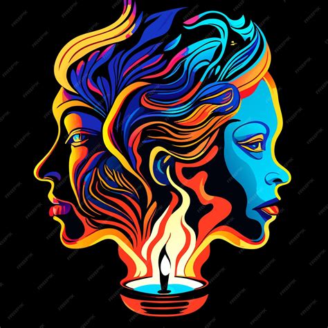 Premium Vector Abstract Transformation Humancandle Fusion Artwork In Vector Style