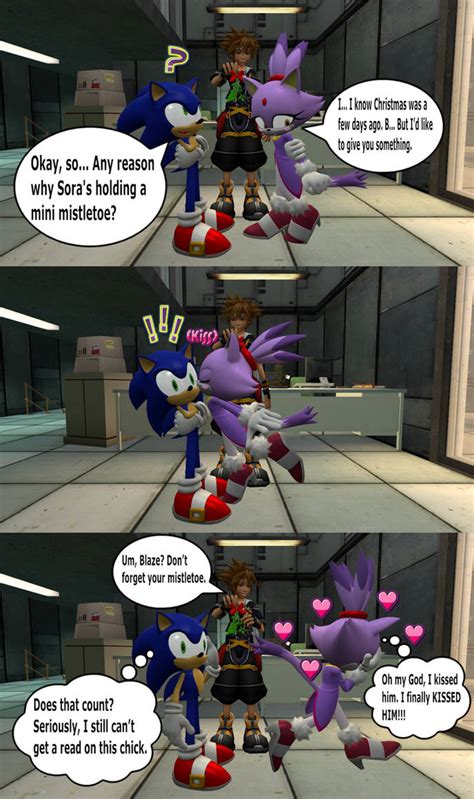 The Three Amigos Sonic Gets His Mistletoe Kiss By Bluestarknight On Deviantart