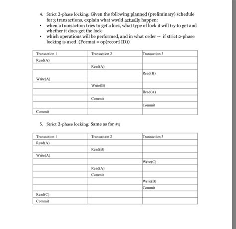 Solved 4 Strict 2 Phase Locking Given The Following