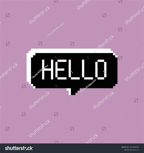 Bubble Greeting Text Inside Pixel Art Stock Vector Royalty Free