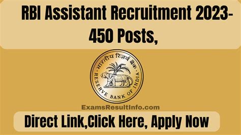 Rbi Assistant Recruitment 2023 450 Posts Notification Out Apply Now