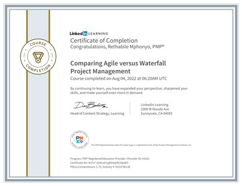 Rethabile Mphonyo Pmp® On Linkedin Certificate Of Completion