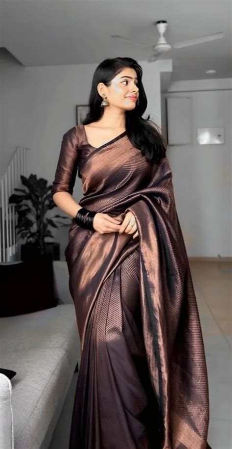 Saree Aesthetic Back To School Saree Brown Saree Ideas Saree Ideas