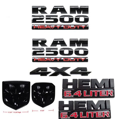 Dodge Ram Emblem Kit Grille Tailgate 2500 4x4 64 Liter Hemi Emblem