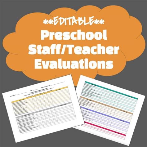 Editable Preschool Teacher Staff Evaluation By The Teacher Tiff Tpt