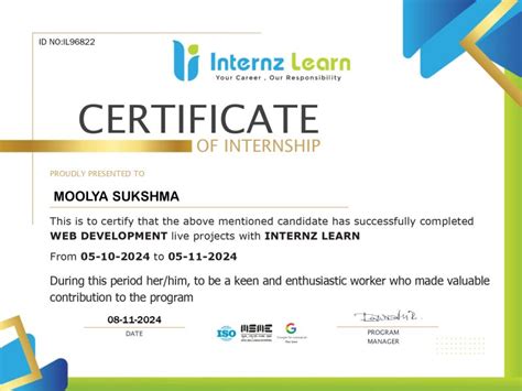 Webdevelopment Internshipcertification Techskills Frontenddevelopment Sukshma Kulal