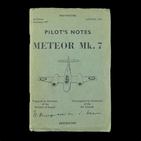 RAF Pilot S Notes Meteor Mk 7