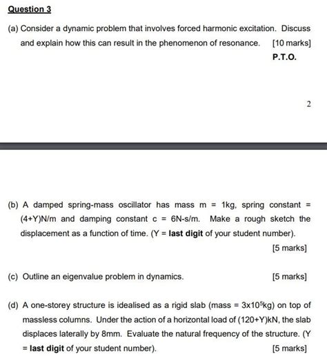 Solved Question 3 A Consider A Dynamic Problem That