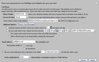 Notification Options