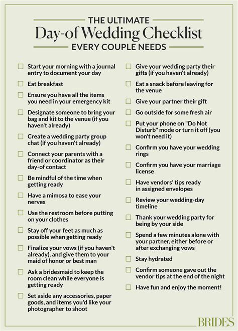 Week Before Wedding Checklist 60 Photos