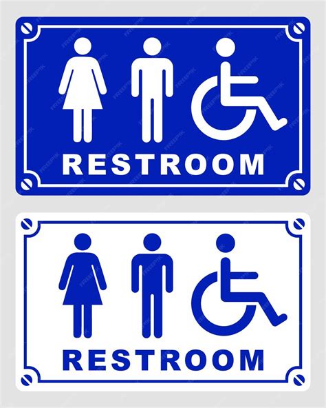 Premium Vector Restroom Toilet Sign Printable Public Signage Symbol