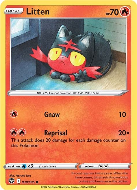Litten 030 195 Wert Bild And Seltenheit Pokemonkarte De