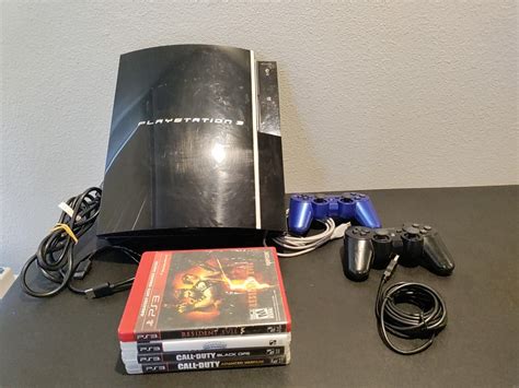 Sony Playstation 3 Ps3 Cechl01 Fat Console 2 Controllers And Cables And 4