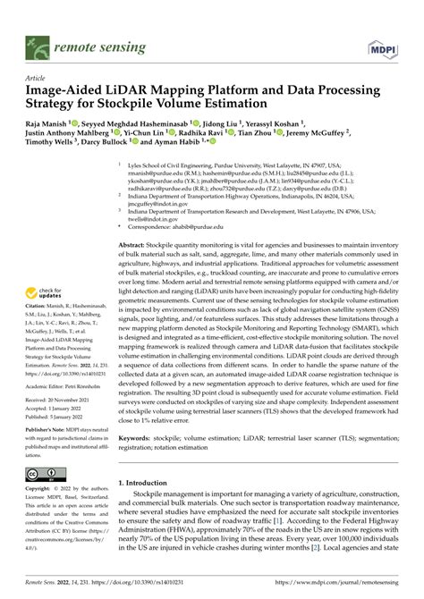 Pdf Image Aided Lidar Mapping Platform And Data Processing Strategy