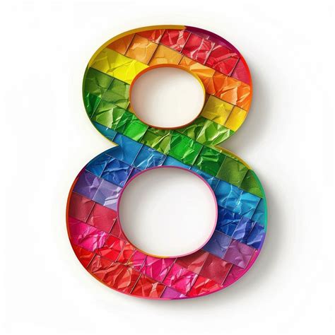 Rainbow Number 8 Pattern Paper Premium Photo Illustration Rawpixel