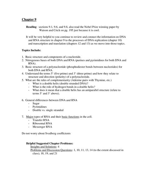 Dna And Rna Structure Principles Of Genetics Topics Schedule Biol