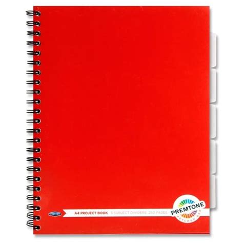 Premto A4 250pg 5 Subject Project Book 5 Asst Gbbstationeryie