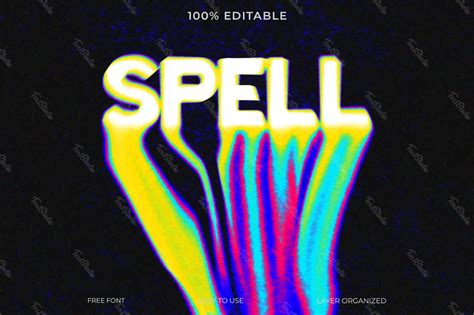Spell Font Style Text Effect Photoshop Premium Psd File