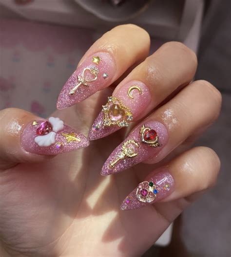 Sailor Moon Nail Inspo Sailor Moon Nails Moon Nails Kawaii Nails