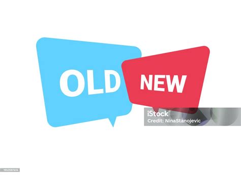 이전 버전에서 새 버전으로의 전환을 나타내는 밝은 말풍선입니다 벡터 일러스트 레이 션 0명에 대한 스톡 벡터 아트 및 기타 이미지 0명 노화 대조 Istock