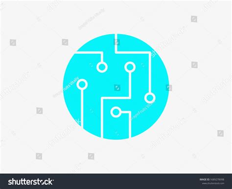 Microcircuit Icon Processor Icon Technology Symbol Stock Vector Royalty Free