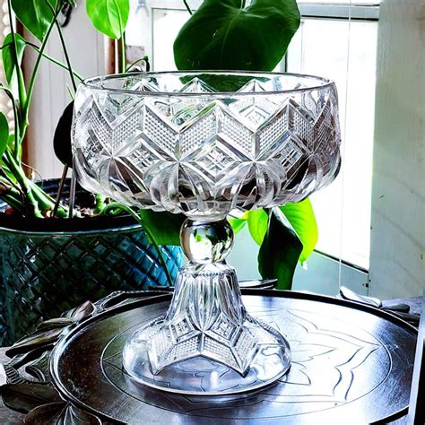 Eapg Compote Ivanhoe Pattern No 65d Findlay Ohio Glass Dalzell