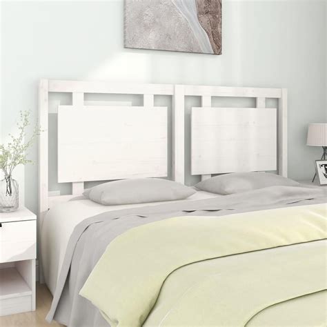 Vidaxl Wezgłowie Łóżka Białe 1555X4X100 Cm Lite Drewno Sosnowe 817946