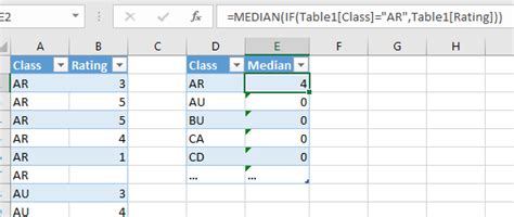 If Statement Nested In Median Function Not Generating List In Excel Stack Overflow