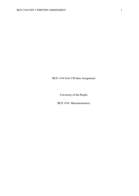 Bus1104 3w Unit 3 Written Bus 1104 Unit 3 Written Assignment