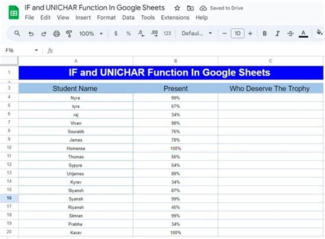 IF And UNICHAR Function In Google Sheets Neotech Navigators