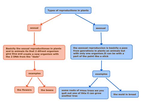 Types Of Reproductions In Plants Mind Map