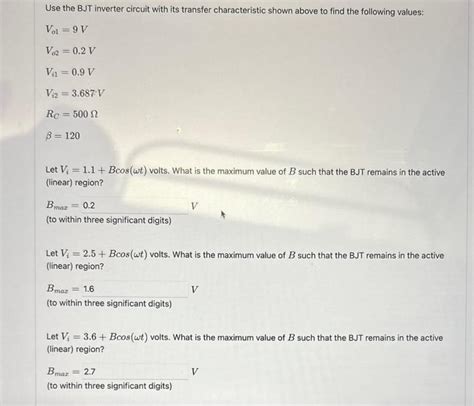 Solved Use The BJT Inverter Circuit With Its Transfer Chegg
