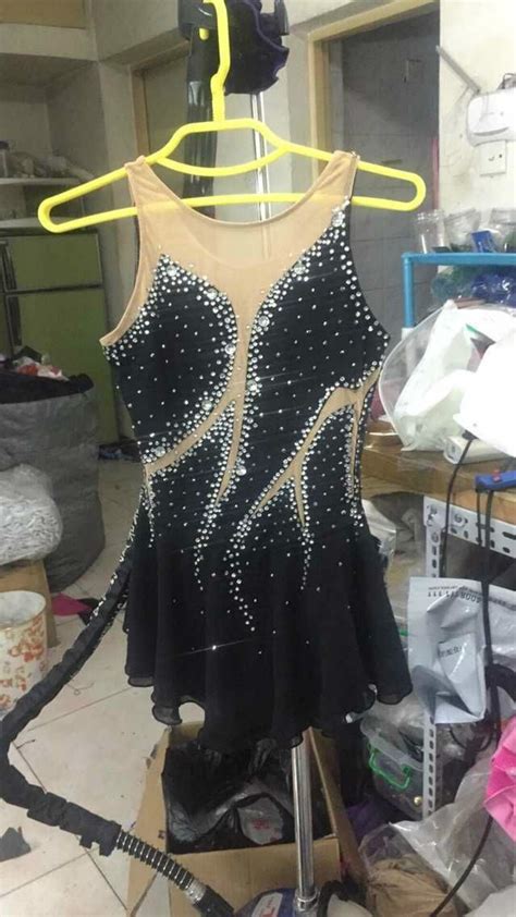 Black Figure Skating Dress Adult Girls Competition Ice Skating Dresses Custom Women Beaded Etsy