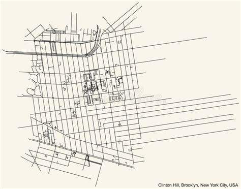 Street Roads Map Of The Clinton Hill Neighborhood Of The Brooklyn