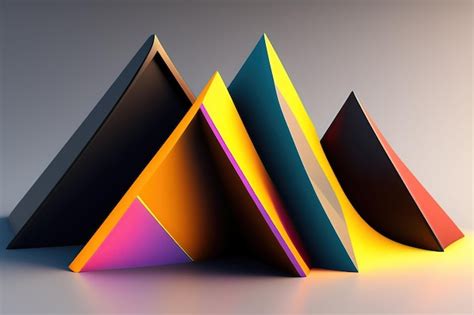 Premium Ai Image 3d Triangular Shapes Background