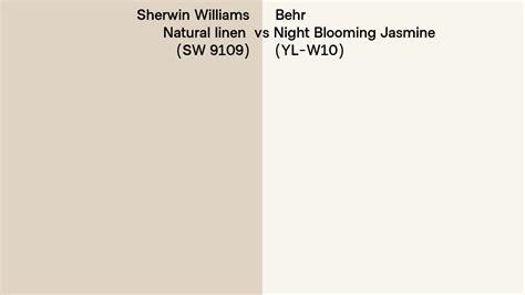 Sherwin Williams Natural Linen SW Vs Behr Night Blooming Jasmine YL W Side By Side
