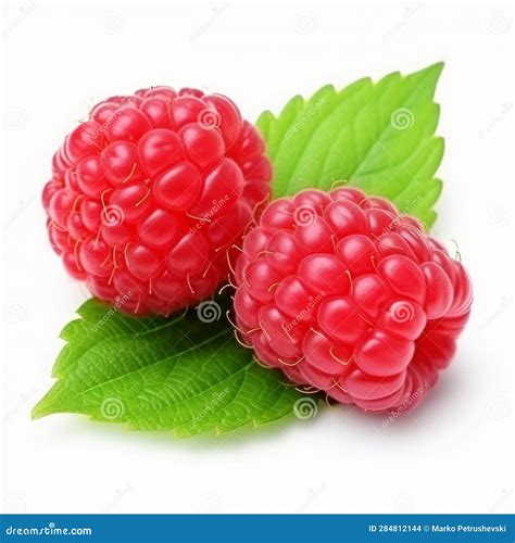 Raspberry With Leaf Isolated On White Background Stock Illustration Illustration Of Isolated