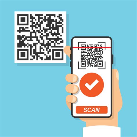 Qr Code Scan Icon In Flat Style Mobile Phone Scanning Vector