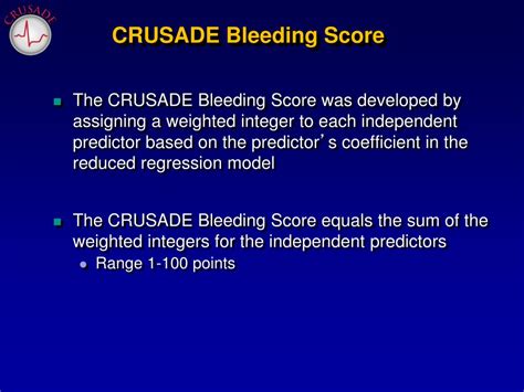 Ppt The Crusade Bleeding Score To Assess Baseline Risk Of Major