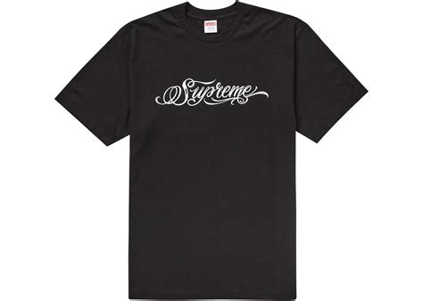 Supreme Script Tee Black Mens Fw24 Us